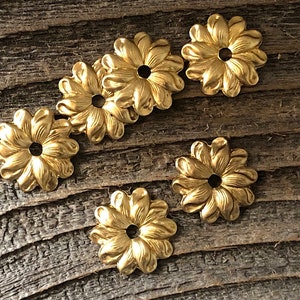 12 Brass Small Flower Mirror Rosettes ZC141 - Etsy