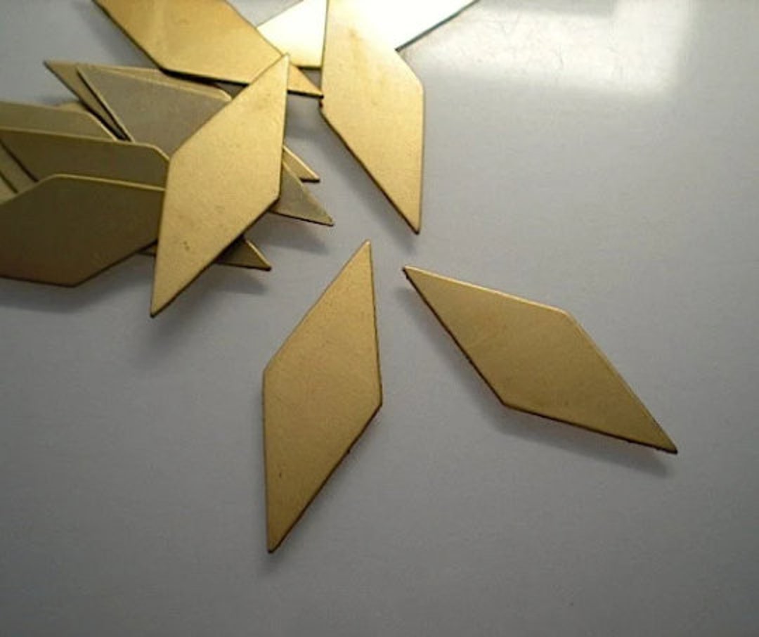 12 Long Flat Brass Diamond Stamping Blanks ZA809 - Etsy