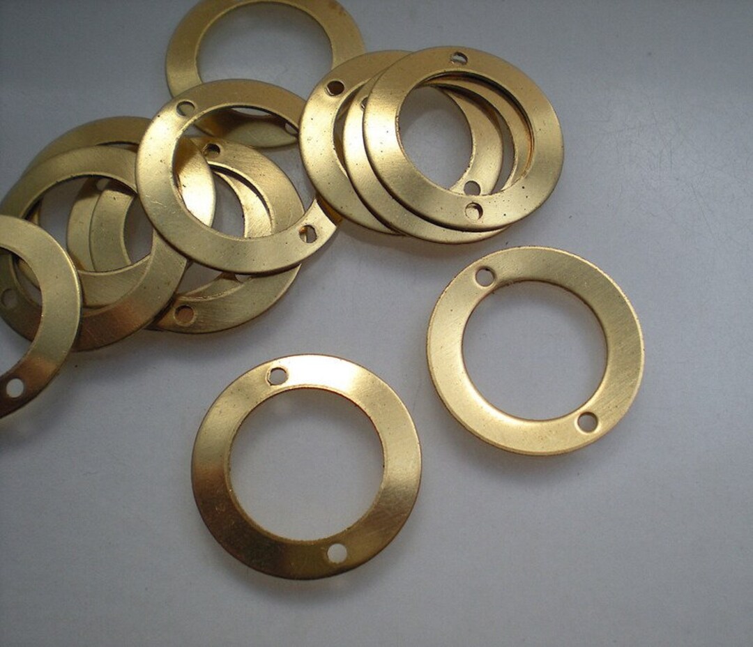 12 Brass Ring Washer Connectors ZA135 - Etsy