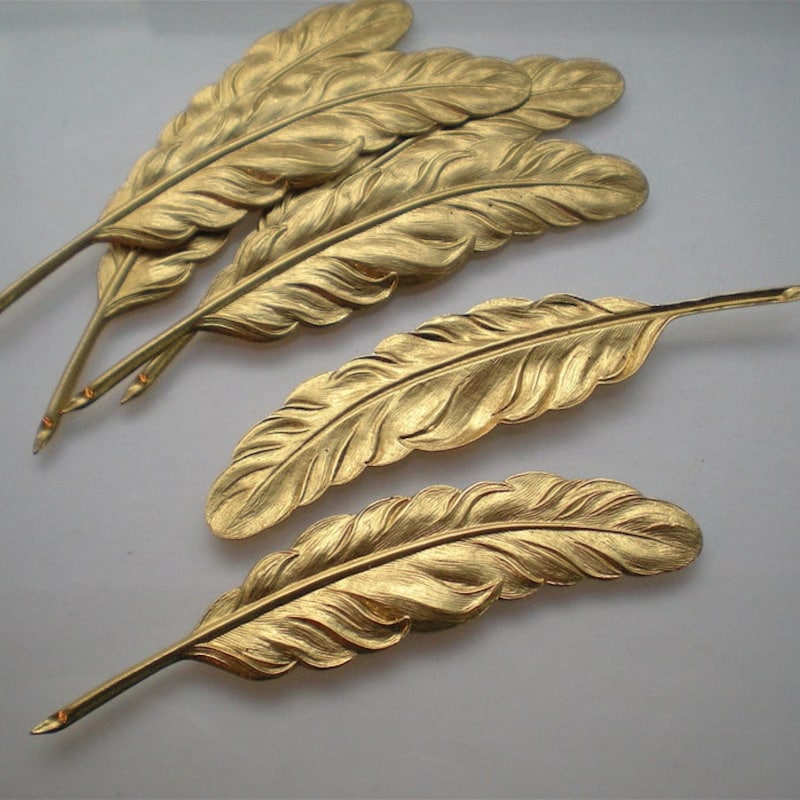 Metal Feathers - Etsy