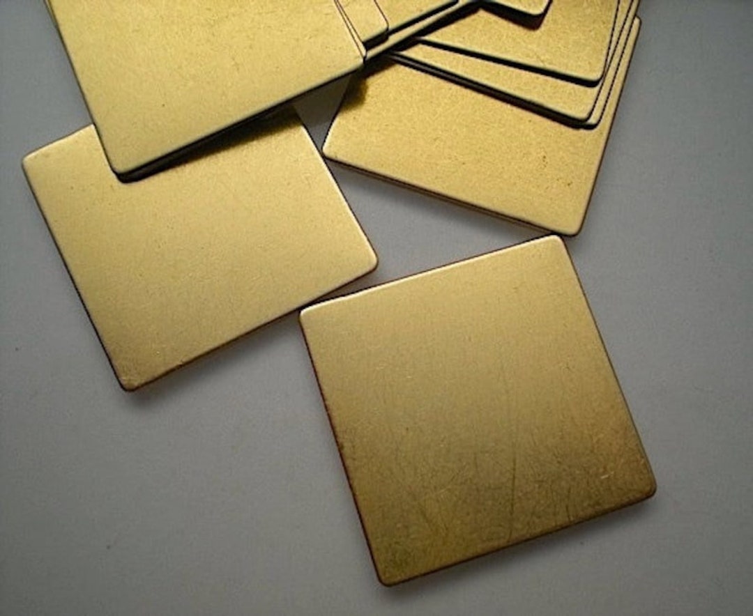 12 Flat Brass Square Stamping Blanks, 1-1/8" ZA203 - Etsy