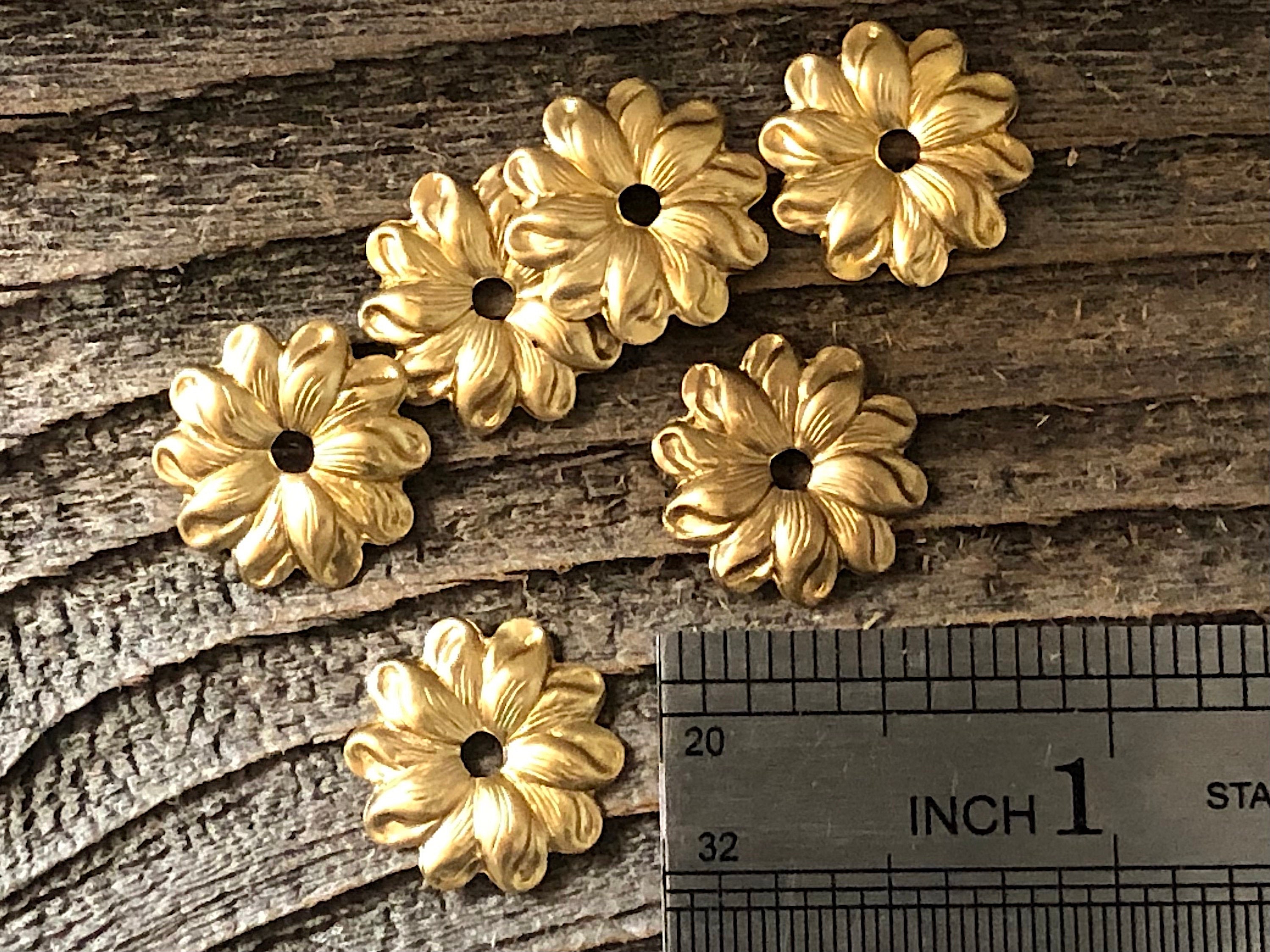 12 Brass Small Flower Mirror Rosettes ZC141 - Etsy