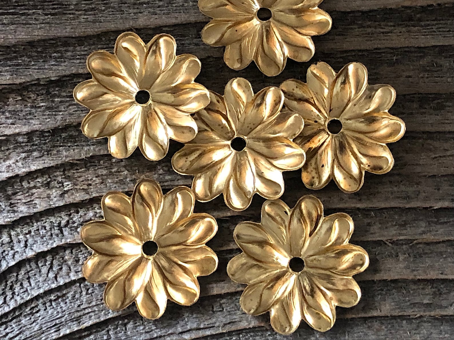 12 Brass Flower Mirror Rosettes ZC140 - Etsy