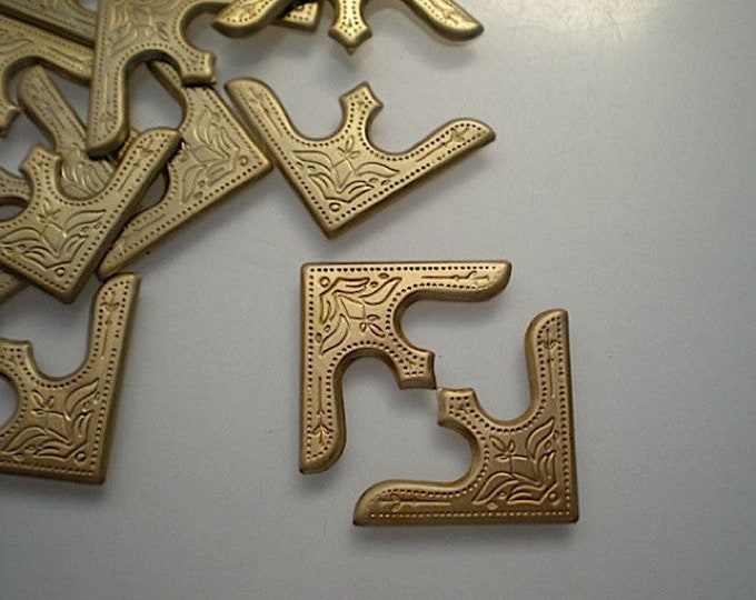 6 Small Brass Floral Corner Brackets ZC223 - Etsy