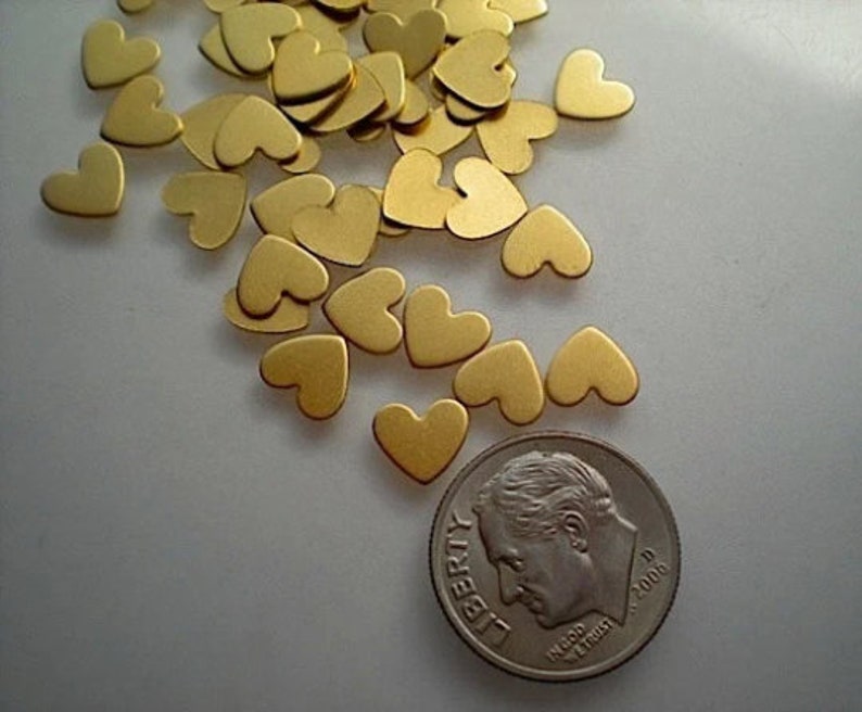 48 Tiny Flat Heart Charms, 1/4” ZA713 - Etsy