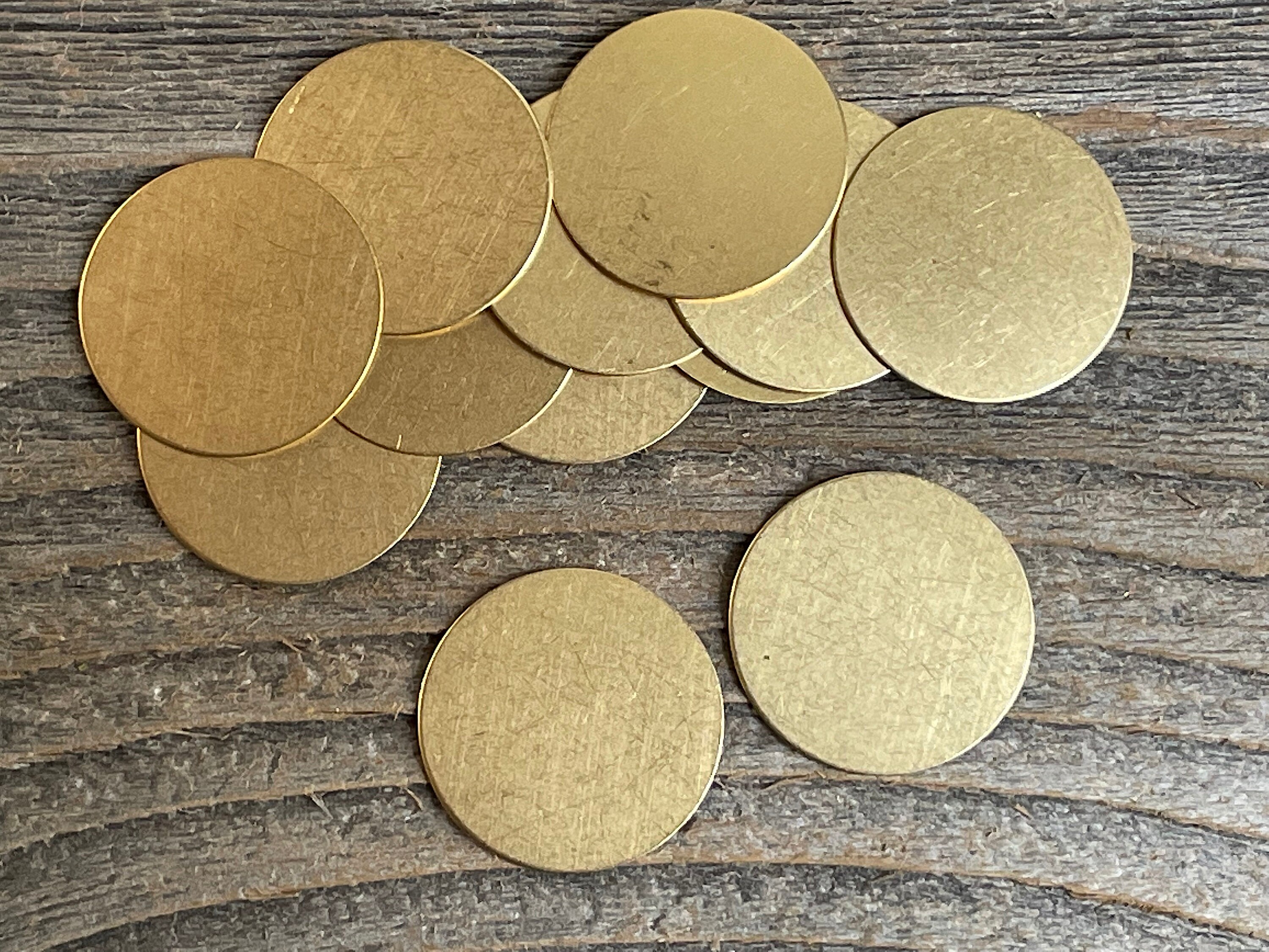 12 flat round brass discs/ stamping blanks 1 | Etsy