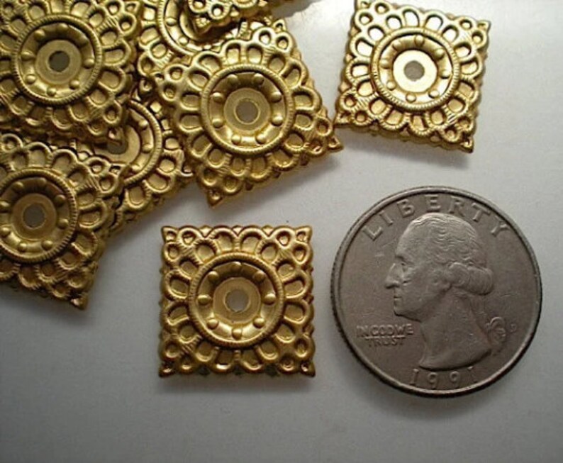 12 Brass Square Mirror Rosettes ZC118 - Etsy