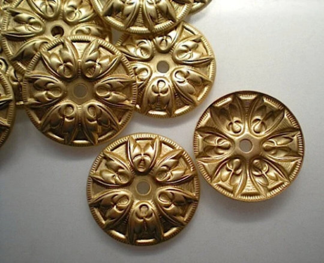 12 Brass Mirror Rosettes ZC123 - Etsy