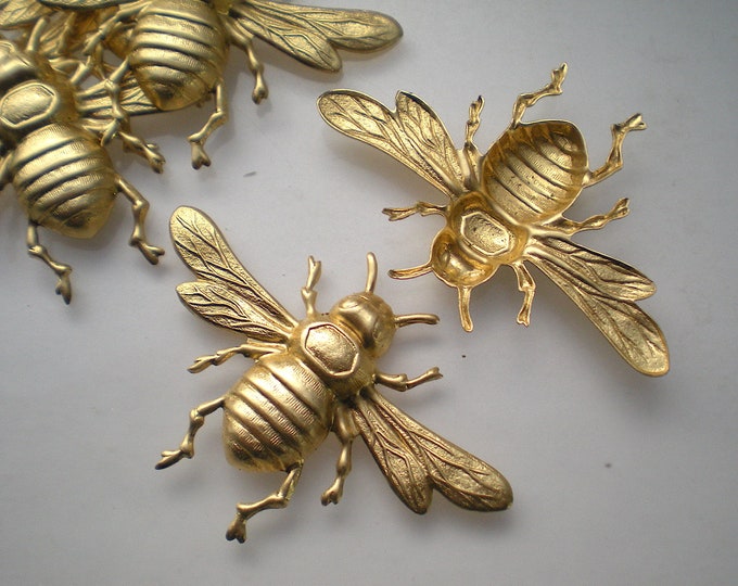 Bumble Bee Brass Stampings, Brass Bee Findings Embellishments, USA Made ...