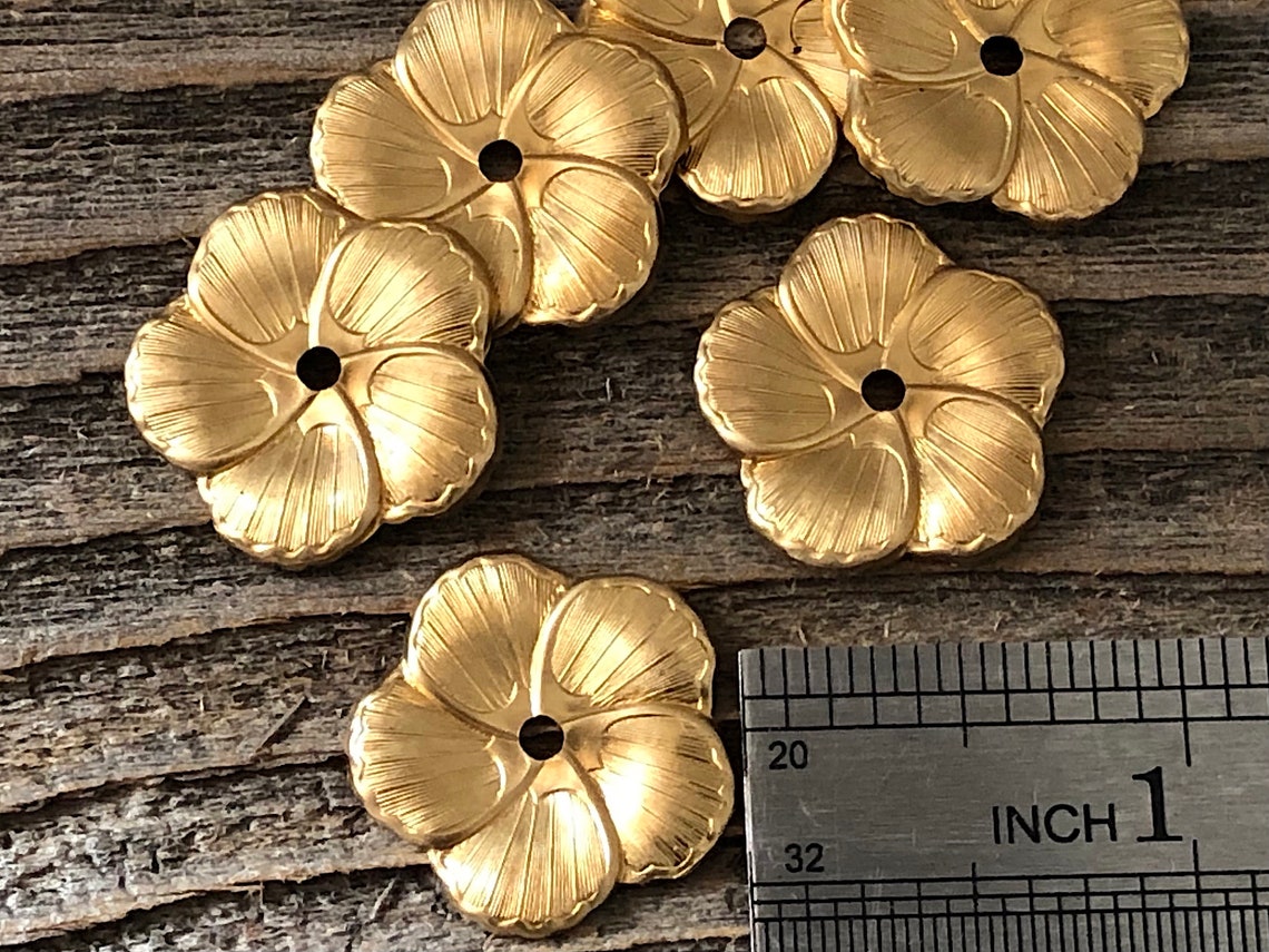 12 Brass Flower Mirror Rosettes ZC137 - Etsy