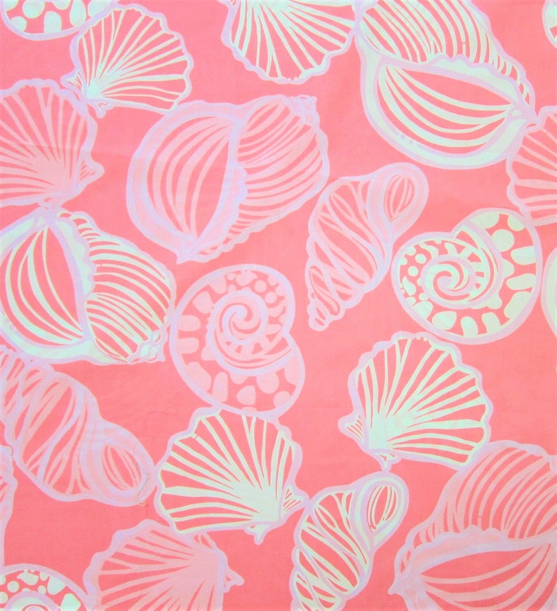 1 YARD Seashell Beach Poplin Cotton Fabric Lily - Etsy Canada