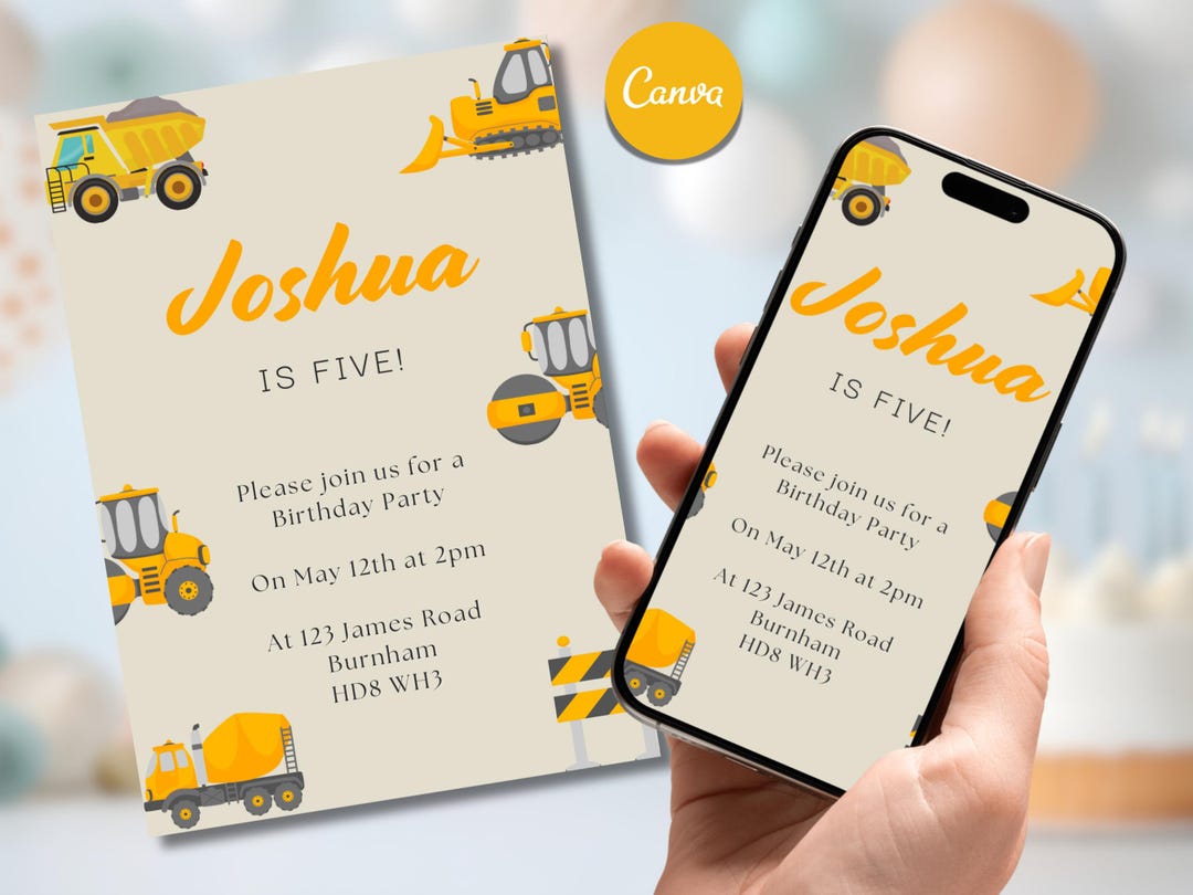 Tractor Birthday Invitation: Rustic Farm Theme Party (digital Download ...