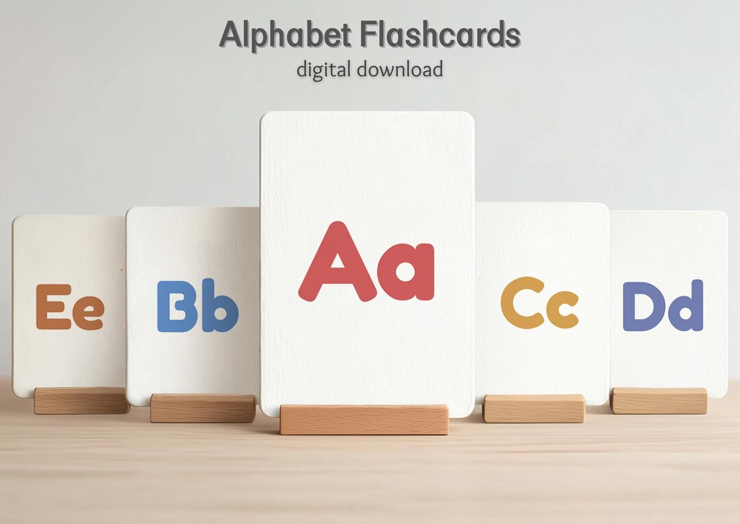 Printable Alphabet Flashcards A-Z: Montessori ABC Cards (digital ...