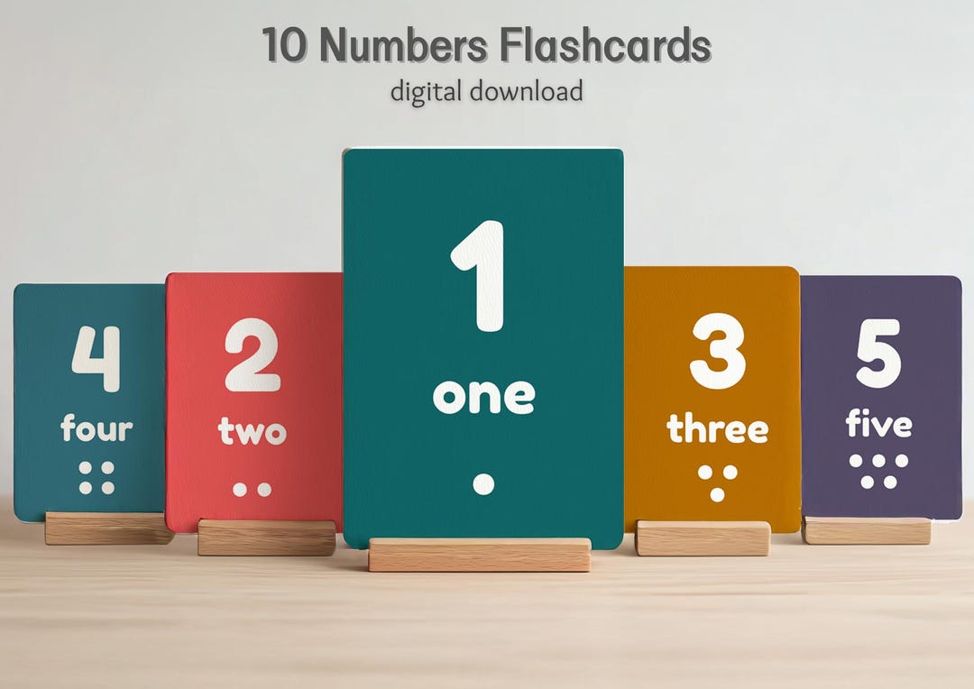 Printable Number Flashcards 1-10: Montessori Learning (digital Download ...