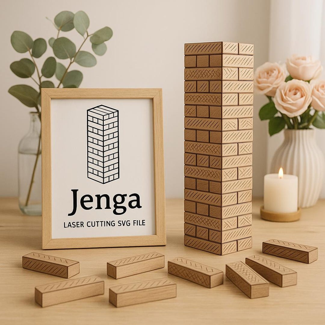 Jenga Tower Svg Dxf Png | Laser Cut Game Blocks | Wooden Stacking Toy ...