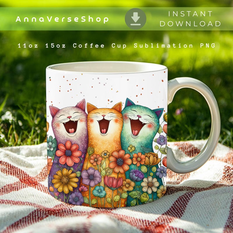 Cat Png Cup - Etsy