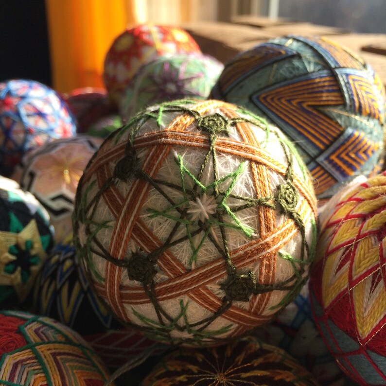 Pine Forest Temari Ball Ancient Asian Folk Art - Etsy