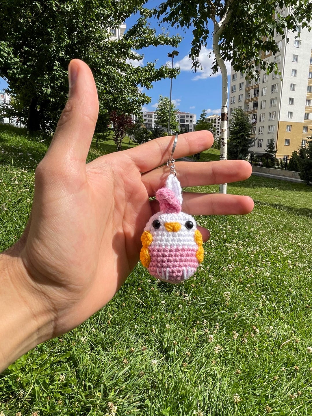 Funny Amigurumi Bird Keychain – Cute Pink Crochet Bird – Perfect Gift ...