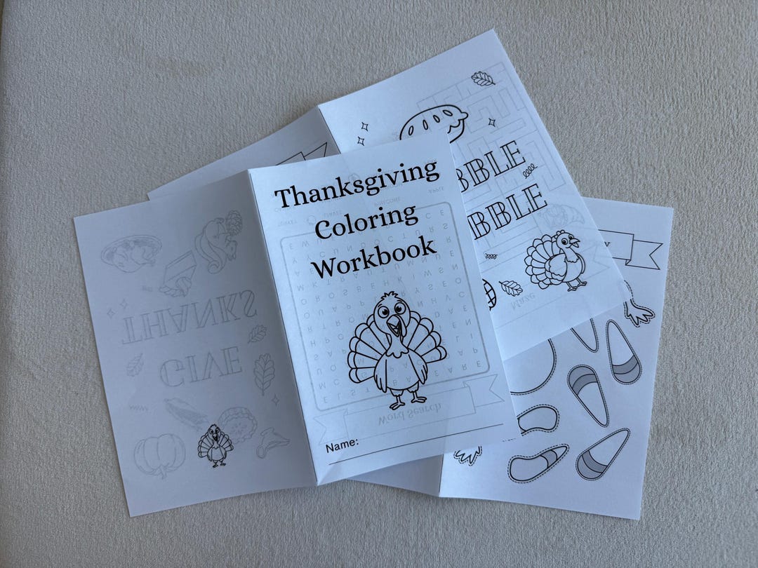 Thanksgiving Kids Activity Workbook, Coloring, Printable Games for ...