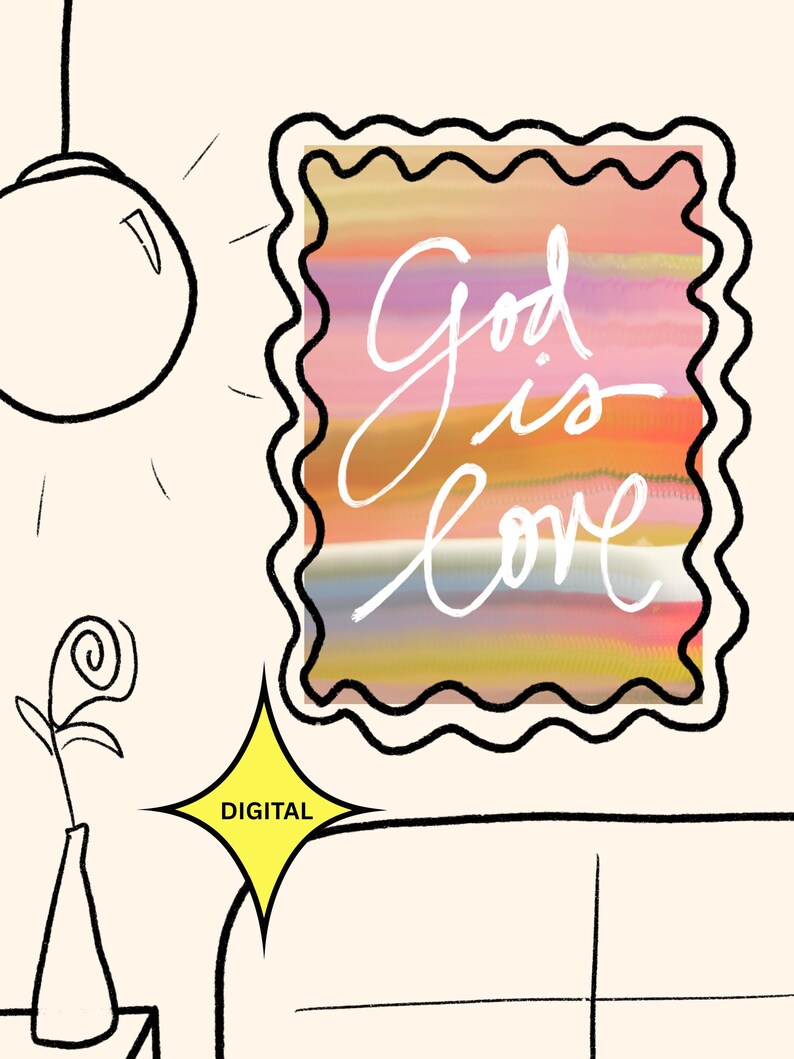God is Love Watercolor Print: Christian Scripture Art (digital Download ...