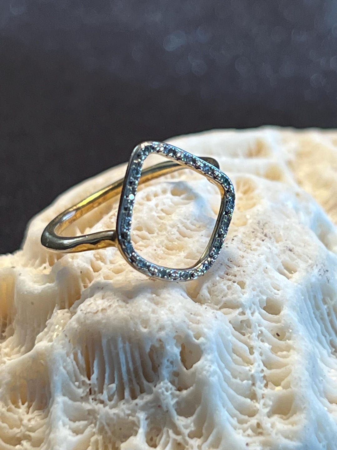 Monica Vinader Riva Kite Ring | 18k Gold Vermeil & Diamond | UK ...