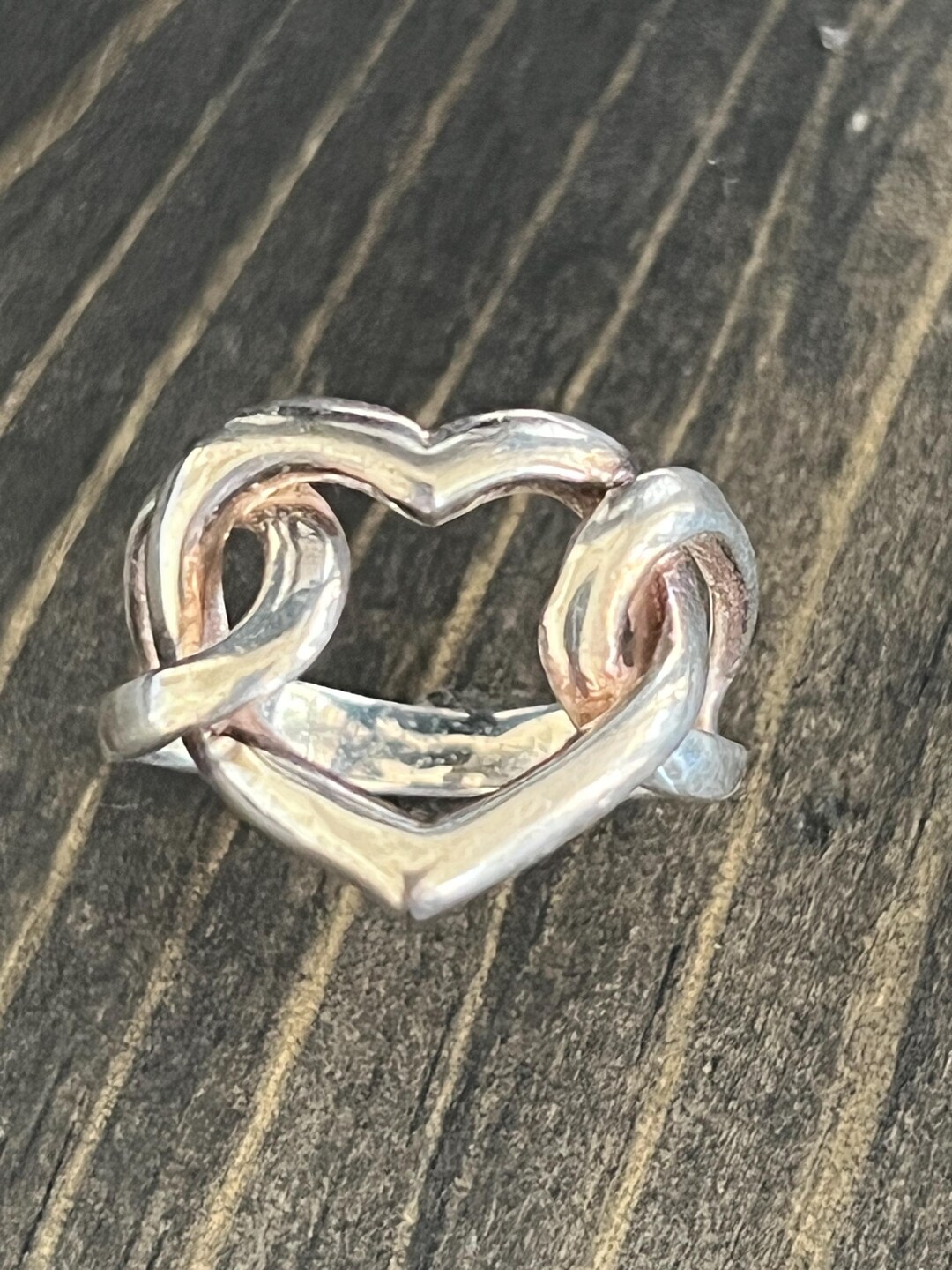 Vintage Sterling Silver Infinity Heart Ring - Etsy
