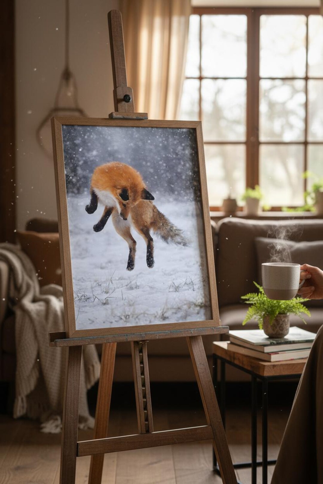 A Fox Frozen Mid-leap in Winter | Dynamic Wildlife Wall Art (A4 Digital ...