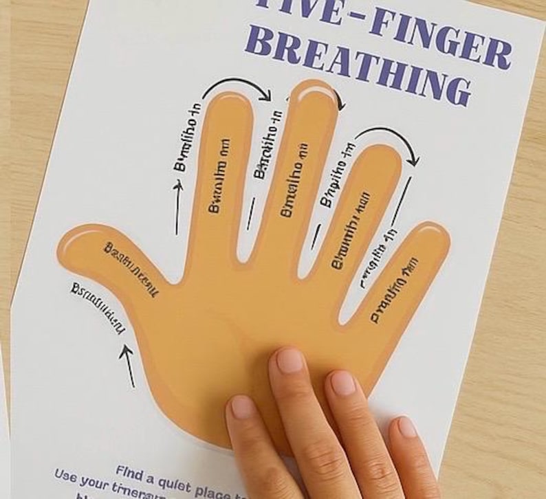 Five Finger Breathing Exercise Print: Kids' Calm Down Tool (digital ...