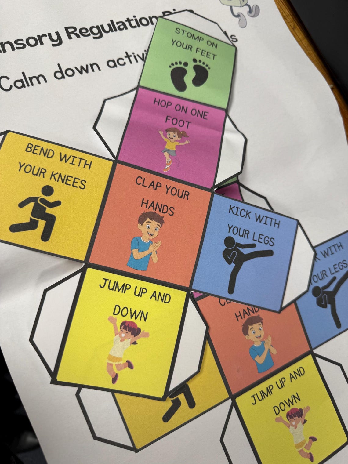 Roll and Regulate-sensory Dice for Classroom Use, Calm Down Corners ...