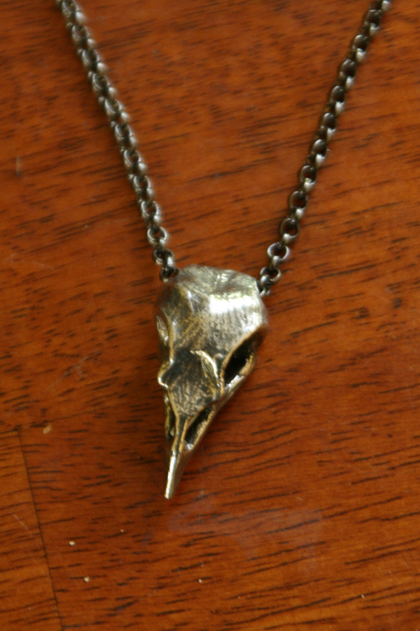 Raven Skull Necklace - Etsy