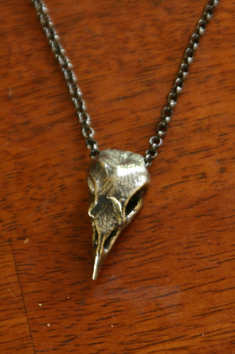 Raven Skull Necklace | Etsy