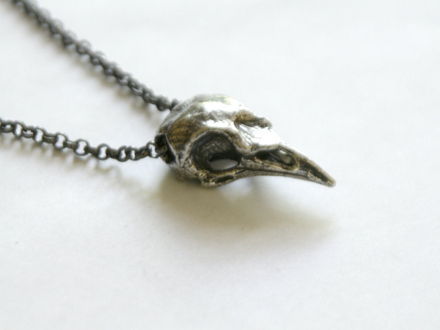 Raven Skull Necklace - Etsy