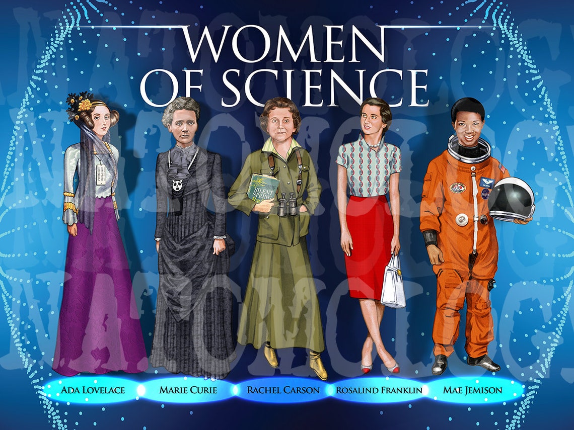 Women in Science Blue Poster - Etsy