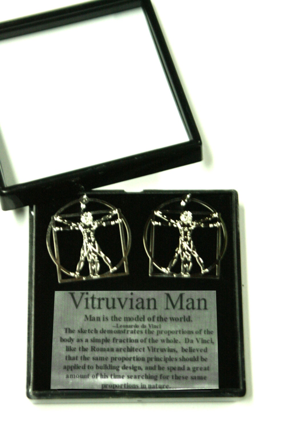 Vitruvian Man Earrings Leonardo Da Vinci Necklace Architechure | Etsy