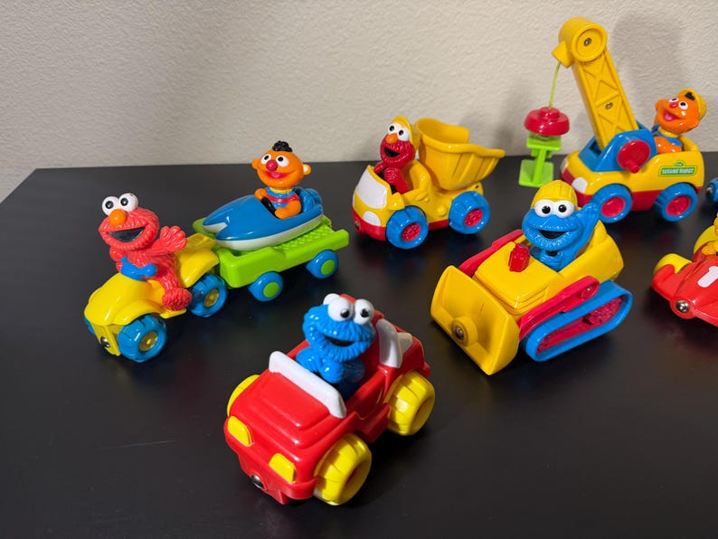 Vintage Sesame Street TYCO Preschool Toy Vehicles Lot Elmo Cookie ...