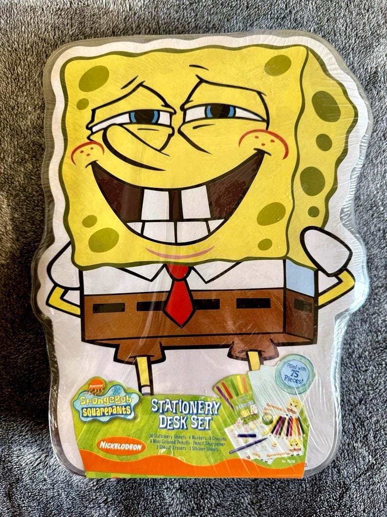 Spongebob Squarepants Stationery Desk Set (2002) Nickelodeon – 75 ...