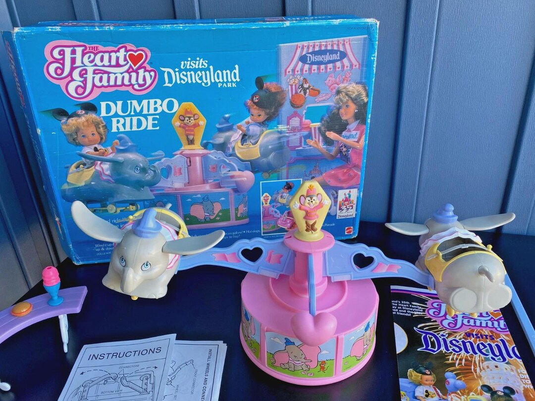 Rare! 1989 Mattel the Heart Family Disneyland Dumbo Ride Playset Open ...