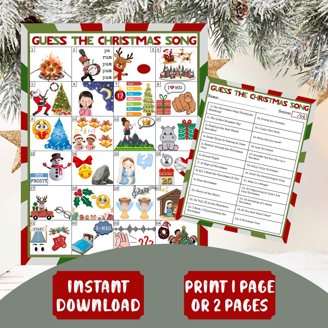 Guess the Christmas Song, Christmas Party Game, Fun Christmas Games ...
