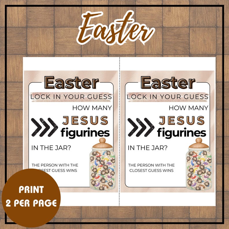 Easter Church Guessing Game Printable, Guess How Many Jesus Figurines ...