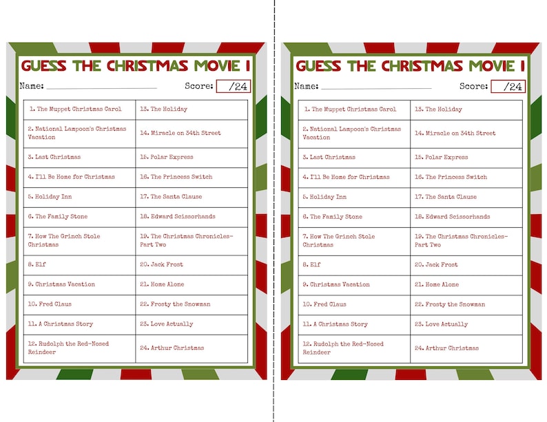 Guess the Christmas Movie, Christmas Party Game, Fun Christmas Games ...