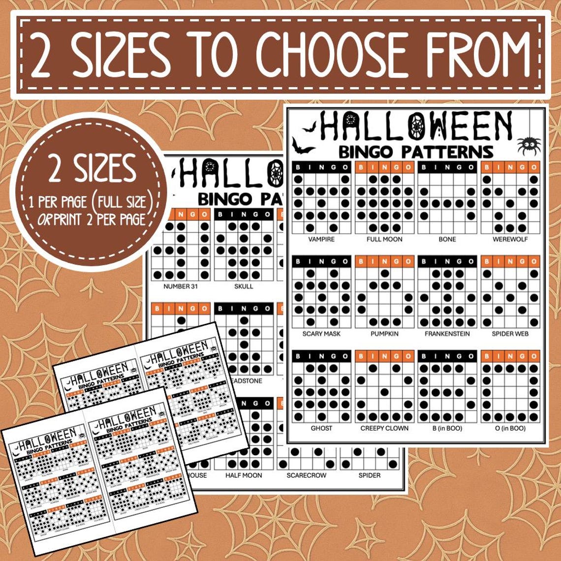 Halloween Bingo Patterns | Printable Halloween Bingo Party Game | 24 ...