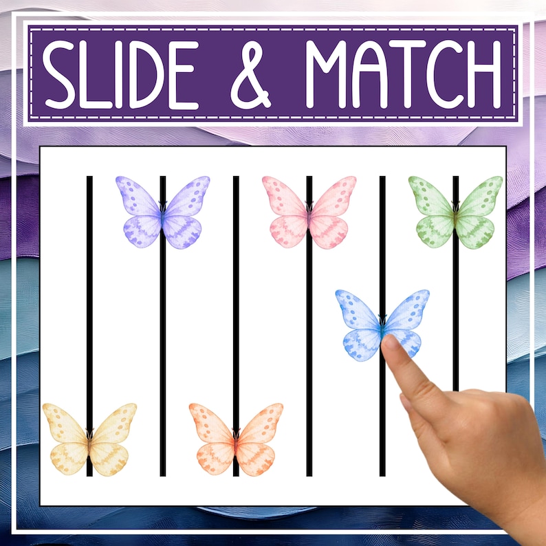 Butterfly Slide and Match Printable Activity for Toddlers Preschoolers ...