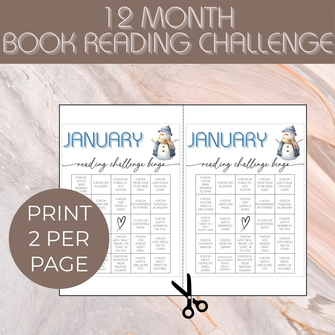 Book Bingo, 12 Monthly Book Bingo Challenges, Book Bingo for Adults ...