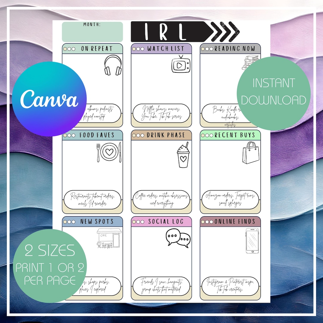 Bullet Journal Monthly Recap Printable Monthly Highlights & Favorites ...