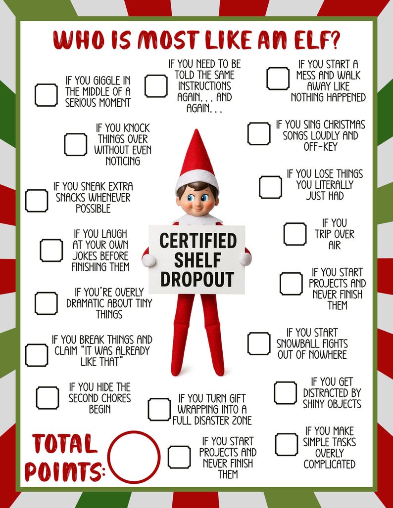 Christmas Who is Most Like an Elf Game | Holiday Office Party Games ...