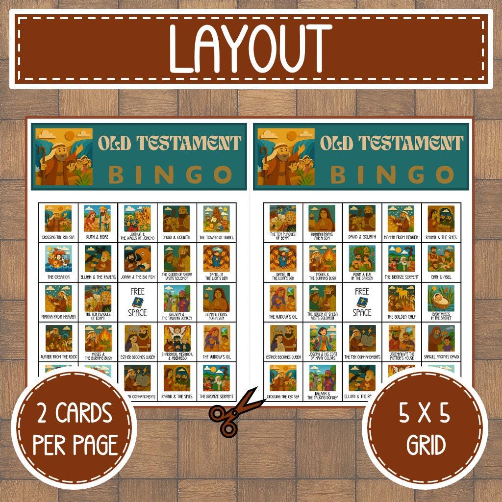 Old Testament Bible Bingo, Old Testament Bible Stories Bingo ...