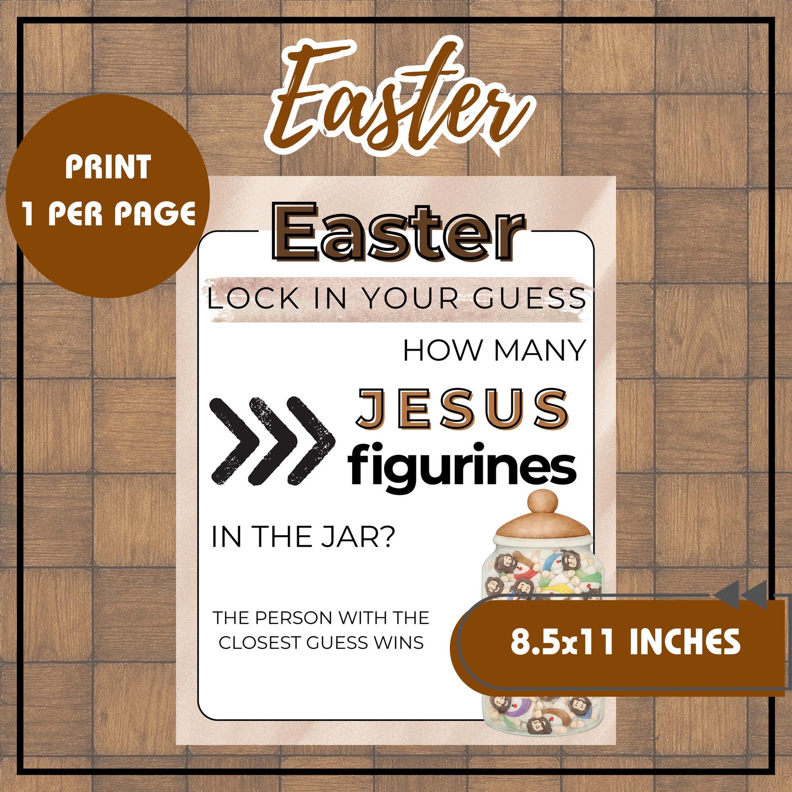 Easter Church Guessing Game Printable, Guess How Many Jesus Figurines ...