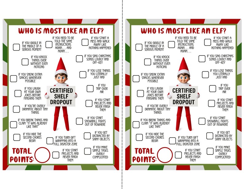 Christmas Who is Most Like an Elf Game | Holiday Office Party Games ...