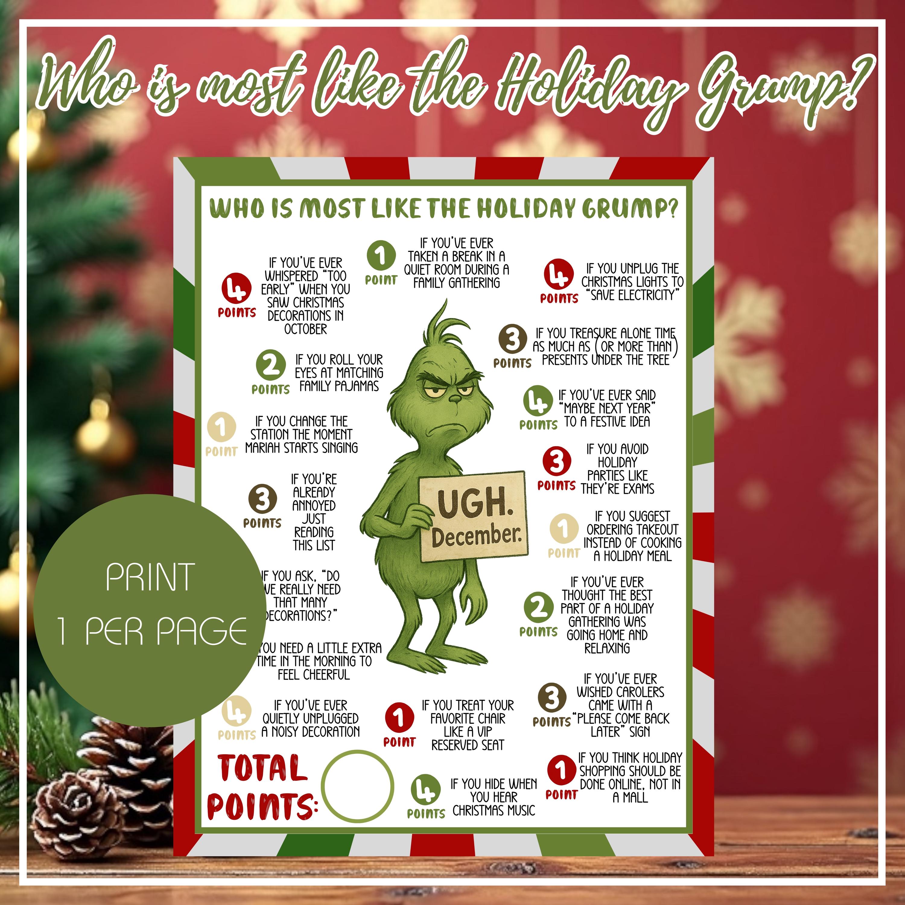 Who is Most Like the Holiday Grump, Who is the Grumpiest, Grumpmas ...
