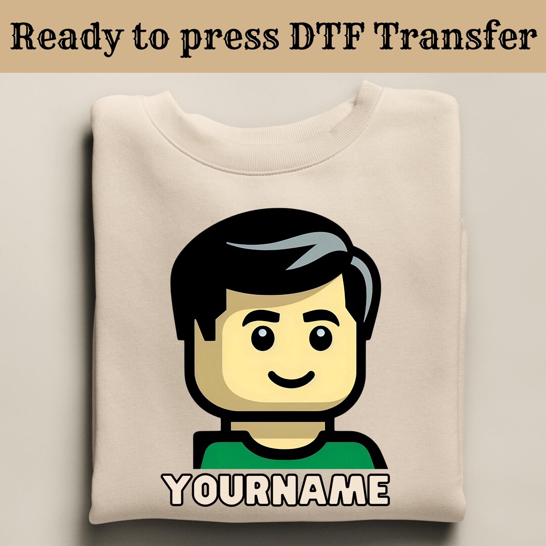Custom Matching Building Bricks DTF Transfer, Personalized Block Print ...